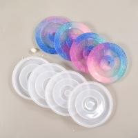 China DIY crystal dropper resin gypsum coaster circular coaster holder storage box mirror silicone mold for sale