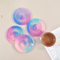 China DIY crystal dropper resin gypsum coaster circular coaster holder storage box mirror silicone mold for sale