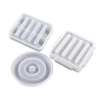 China DIY crystal dropper resin gypsum coaster circular coaster holder storage box mirror silicone mold for sale