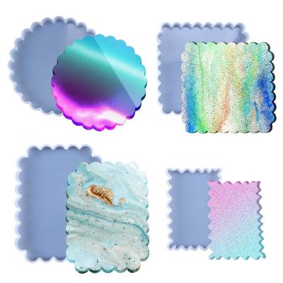China DIY crystal dropper mold, table decoration, square lace table, mirror silicone mold for sale