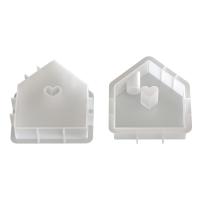 China Hollow out love house candle holder silicone mold DIY aromatherapy gypsum candle holder decoration mold for sale