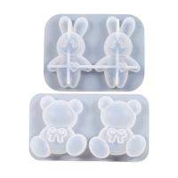 China DIY Drop Glue Cartoon Doll Love Heartbeat Little Rabbit Doll Little Bear Keychain Pendant Silicone Mold for sale
