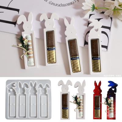 China Chocolate Cash Gift Box Silicone Mold DIY Rabbit Festival Decoration Box Gypsum Dropping Mold for sale