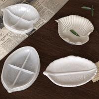 China Cross border popular dish silicone mold DIY aromatherapy resin leaf tray ornament gypsum mold for sale