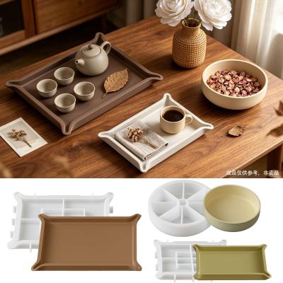 China Ins Wind Belt Corner Tray Circular Storage Bowl Silicone Mold DIY Aromatherapy Candle Gypsum Jewelry Plate Storage Mold for sale