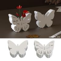 China Manufacturer direct sales silicone mold wholesale DIY hollow flat butterfly vase decoration gypsum mold for sale