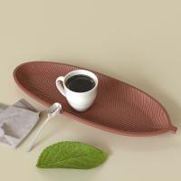 China DIY Aromatherapy Gypsum Dropping Glue Cement Leaf Tray Striped Leaf Dish Ornament Silicone Mold for sale