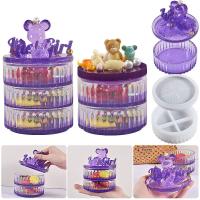 China DIY Drip Glue Gypsum Stacking Music Circular Stripe Storage Box Simple Multi layer Storage Can Silicone Mold for sale
