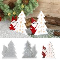 China Santa Claus Christmas Tree Decoration Silicone Mold DIY Christmas Aromatherapy Gypsum Candle Mold for sale