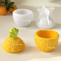 China Dropping resin pineapple storage jar silicone mold DIY aromatherapy candle cup table gypsum mold for sale