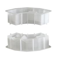 China DIY Nordic Christmas House Half Moon Gypsum House Candlestick Candlestick Container Decoration Silicone Mold for sale