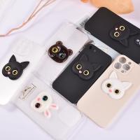 China DIY crystal dropper resin mobile phone case patch 3D three-dimensional bear rabbit cat head silicone mold for sale