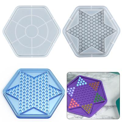China Crystal Drip Glue DIY Resin Grinding Tools Checkers Chess Box Chess Puzzle Silicone Mold Source Goods for sale