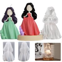 China DIY Mirror Stereoscopic Little Princess Stage Candle Grinding Tool Skirt Portrait Base Dropping Silicone Mold for sale