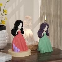 China DIY Mirror Stereoscopic Little Princess Stage Candle Grinding Tool Skirt Portrait Base Dropping Silicone Mold for sale