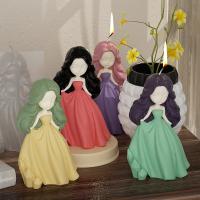 China DIY Mirror Stereoscopic Little Princess Stage Candle Grinding Tool Skirt Portrait Base Dropping Silicone Mold for sale