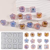 China DIY Drip Glue Star Love Circle Hexagonal Flowing Sand Pendant Hanging Keychain Swinging Music Silicone Mold for sale