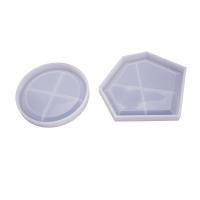 China DIY crystal dropper mold, dish, circular hexagonal table, decorative ornament, coaster, silicone mold for sale