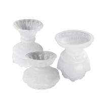 China Crystal dropper gypsum cement three-dimensional lotus ground gypsum candle cup flower bud candle container silicone mold for sale
