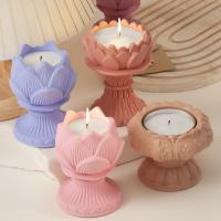 China Crystal dropper gypsum cement three-dimensional lotus ground gypsum candle cup flower bud candle container silicone mold for sale