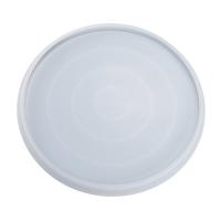China DIY crystal dropper mold, large circular mirror plate, curved dish, coaster, silicone mold for sale