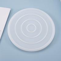 China DIY crystal dropper mold, large circular mirror plate, curved dish, coaster, silicone mold for sale