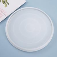China DIY crystal dropper mold, large circular mirror plate, curved dish, coaster, silicone mold for sale
