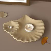China Aromatherapy gypsum resin size two connected ginkgo leaf tray DIY leaf dish ornament silicone mold for sale