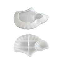 China Aromatherapy gypsum resin size two connected ginkgo leaf tray DIY leaf dish ornament silicone mold for sale
