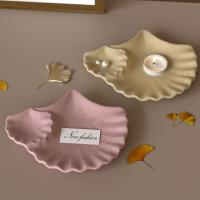 China Aromatherapy gypsum resin size two connected ginkgo leaf tray DIY leaf dish ornament silicone mold for sale