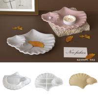 China Aromatherapy gypsum resin size two connected ginkgo leaf tray DIY leaf dish ornament silicone mold for sale