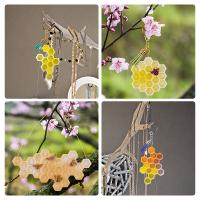 China DIY crystal dropper resin gypsum mirror honey honeycomb keychain door number pendant silicone mold for sale