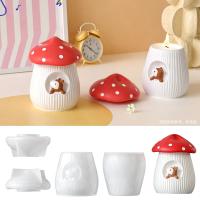 China Explosive Squirrel Mushroom House Storage Can Silicone Mold DIY Aromatherapy Candle Cup Ornament Gypsum Mold for sale