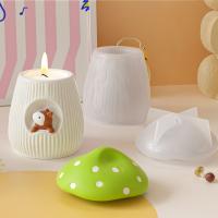 China Explosive Squirrel Mushroom House Storage Can Silicone Mold DIY Aromatherapy Candle Cup Ornament Gypsum Mold for sale