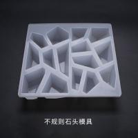 China DIY Crystal Dropping Glue Mold Irregular Stone Ornament Platform Decorative Cutting Surface Jewelry Silicone Mold for sale