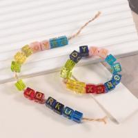 China Crystal Drip Glue 26 English Letter Bead Cube Perforated Gypsum Bracelet Bead Silicone Mold for sale