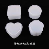 China DIY crystal dropper mold storage box, peach heart circular upright table storage jewelry box, silicone mold for sale