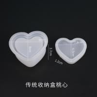 China DIY crystal dropper mold storage box, peach heart circular upright table storage jewelry box, silicone mold for sale