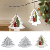 China DIY Christmas Dropping Mold Christmas Tree Snowman Aromatherapy Expanded Gypsum Hanging Silicone Mold for sale