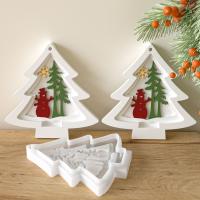 China DIY Christmas Dropping Mold Christmas Tree Snowman Aromatherapy Expanded Gypsum Hanging Silicone Mold for sale