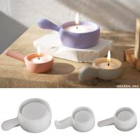 China DIY dropper glue cement gypsum candle holder handle candle holder flat bottomed pan candle holder ornament mirror silicone mold for sale