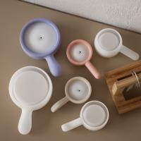 China DIY dropper glue cement gypsum candle holder handle candle holder flat bottomed pan candle holder ornament mirror silicone mold for sale