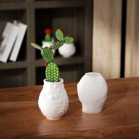China DIY Crystal Drop Glue Relief Vine Flower Pattern Vase Aromatherapy Gypsum Storage Can Silicone Mold for sale