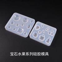 China Crystal dropper mold diamond gemstone collection mold fruit series apple cherry silicone mold for sale