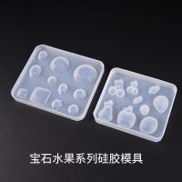 China Crystal dropper mold diamond gemstone collection mold fruit series apple cherry silicone mold for sale