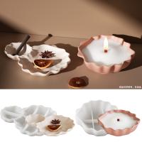 China DIY dropper resin sized shell storage tray, aromatherapy gypsum lace shell candle cup, silicone mold for sale
