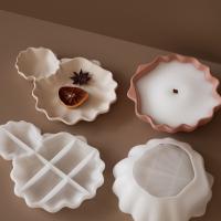 China DIY dropper resin sized shell storage tray, aromatherapy gypsum lace shell candle cup, silicone mold for sale