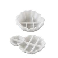 China DIY dropper resin sized shell storage tray, aromatherapy gypsum lace shell candle cup, silicone mold for sale