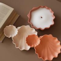 China DIY dropper resin sized shell storage tray, aromatherapy gypsum lace shell candle cup, silicone mold for sale