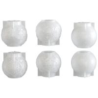 China Embossed snowflake pattern round ball lantern candle holder DIY Christmas aromatherapy gypsum silicone mold for sale